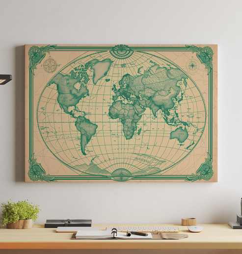 Generated World Map - Minted Stamp – KR Maps