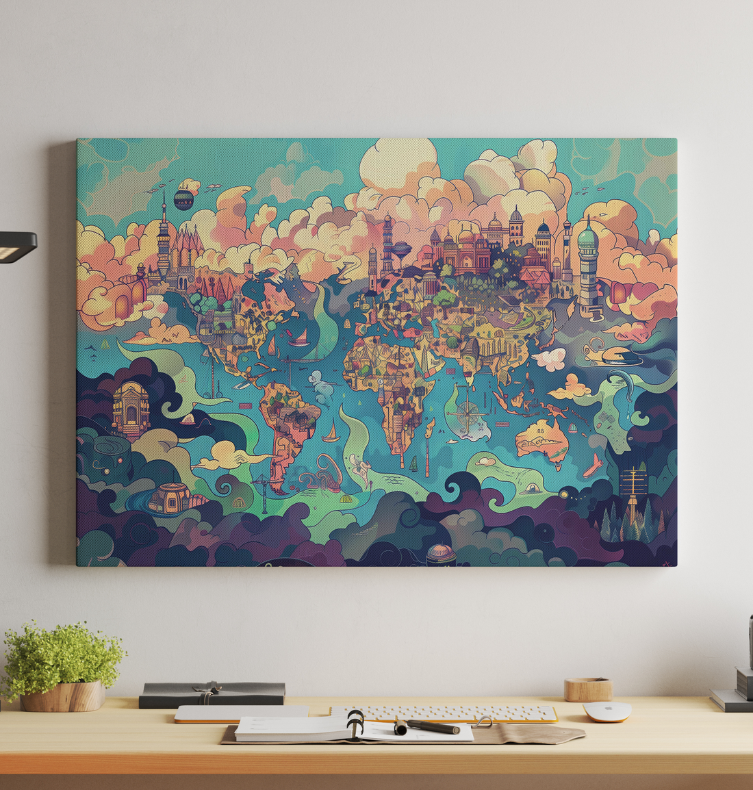 Generated World Map - Dreamy Cityscapes – KR Maps